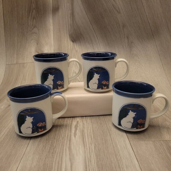 Otagiri | Dining | 4 Vintage 7s Otagiri Stoneware Cat In Window Coffee ...